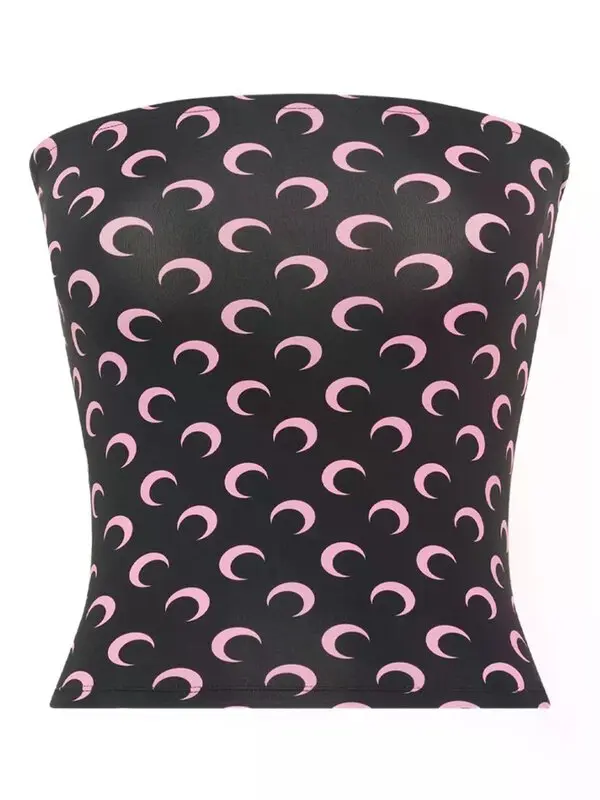MARINE SERRE All-over Moon-print Tube Top - Black