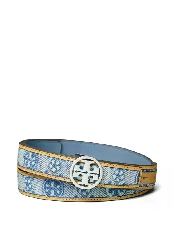 Tory Burch T Monogram Denim Belt