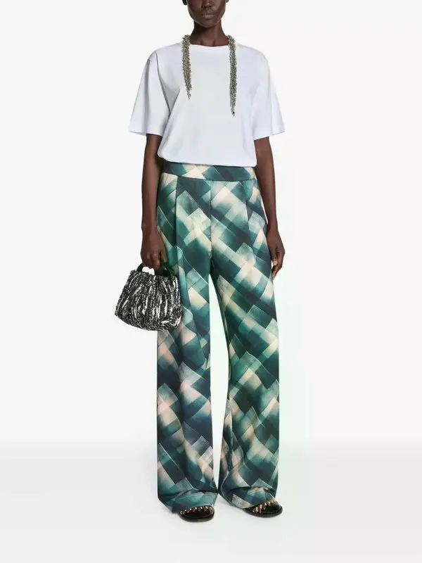 Dries Van Noten Geometric-pattern Pleated Trousers