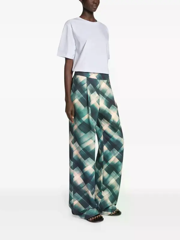 Dries Van Noten Geometric-pattern Pleated Trousers