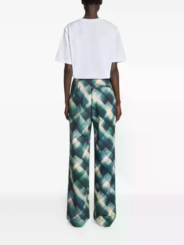 Dries Van Noten Geometric-pattern Pleated Trousers
