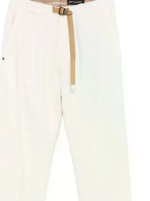 WHITE SAND Belted Corduroy Trousers
