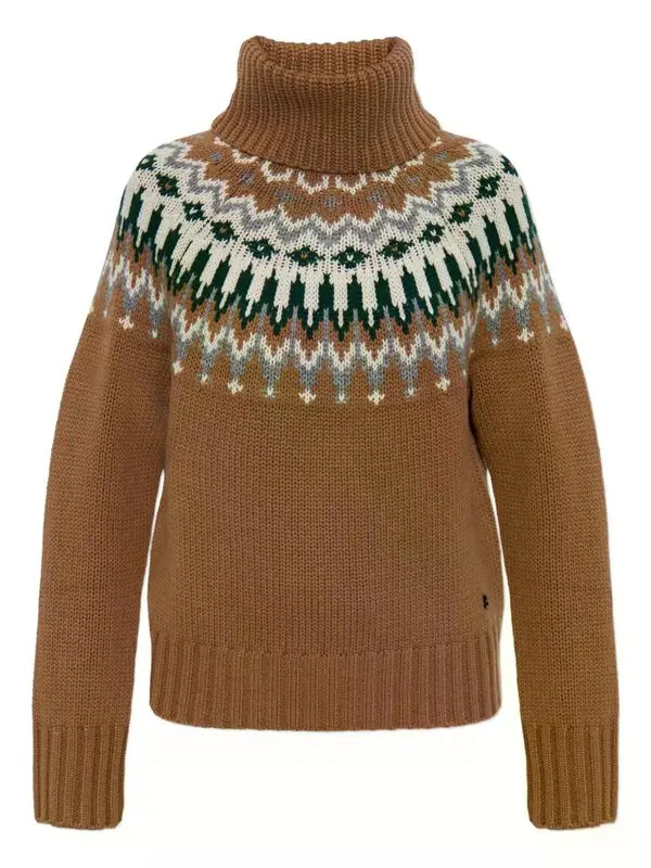 Bogner Ingrid Patterned Turtleneck Sweater - Brown