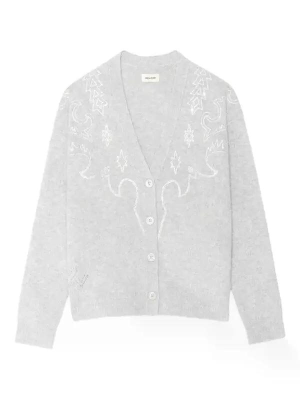 Zadig&Voltaire Mirkaz Cashmere Cardigan With Western Rhinestones