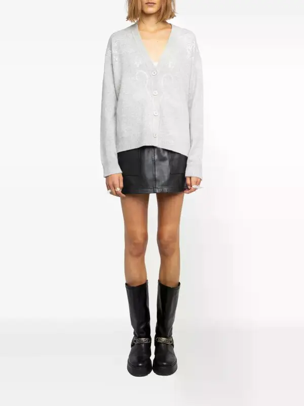 Zadig&Voltaire Mirkaz Cashmere Cardigan With Western Rhinestones