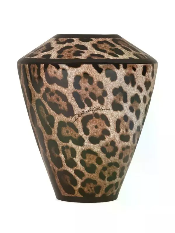 Dolce & Gabbana Small Leopard Amphora Vase - Brown