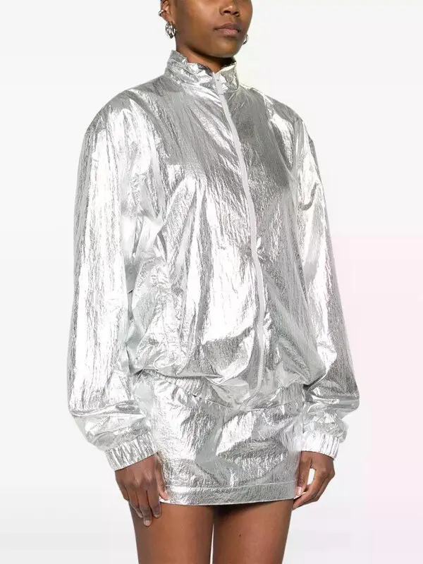 MEDEEA Metallic-effect Zip-up Jacket