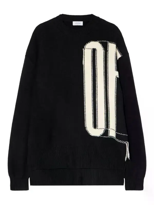 Off-White Intarsia Crew-neck Sweater