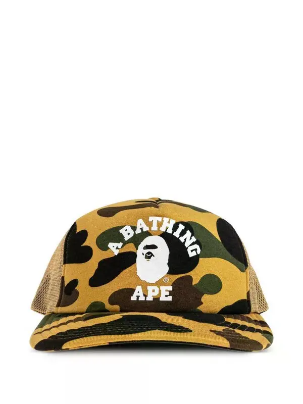 A BATHING APE® Camouflage Logo Baseball Cap - Yellow