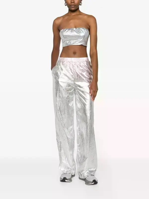 MEDEEA Metallic-effect Trousers
