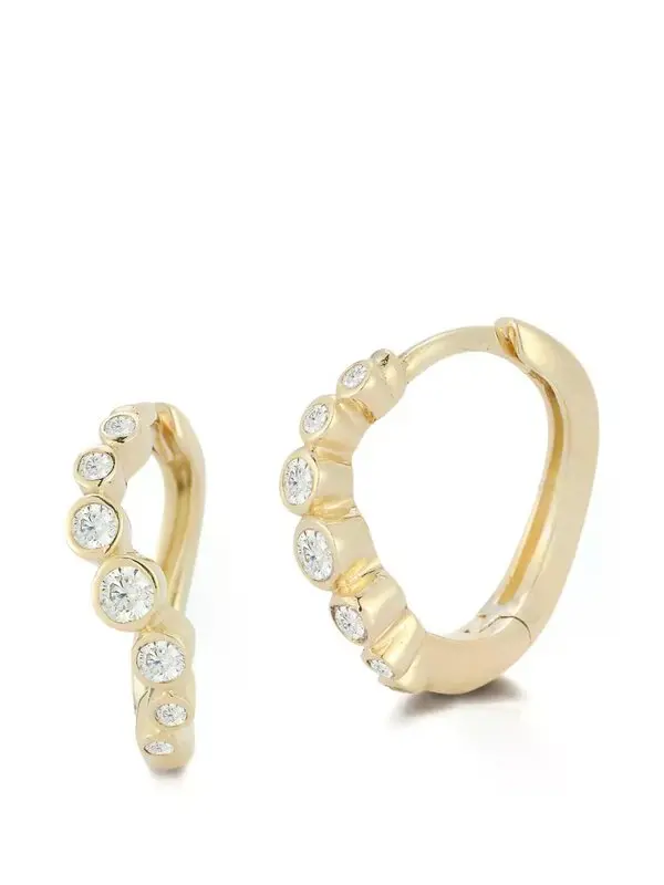Mateo Bezel-cut Diamond Huggie Hoop Earrings - Gold