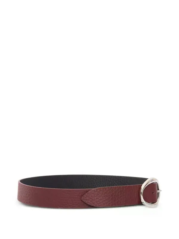 ORTIGNI Textured Oval-buckle Belt - Brown