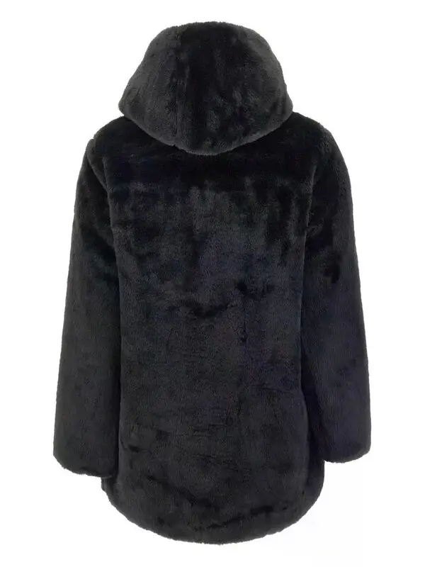 SAVE THE DUCK Hooded Faux Fur Coat