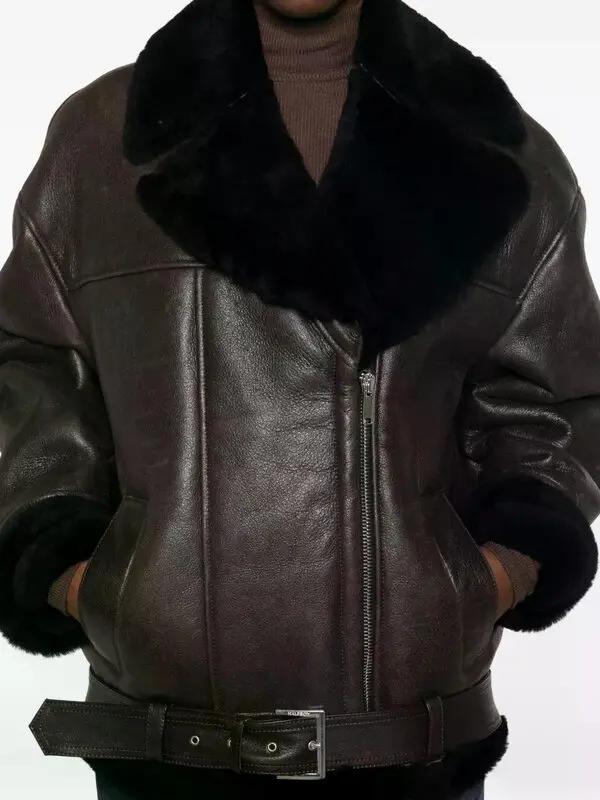 HALFBOY Shearling-collar Leather Jacket