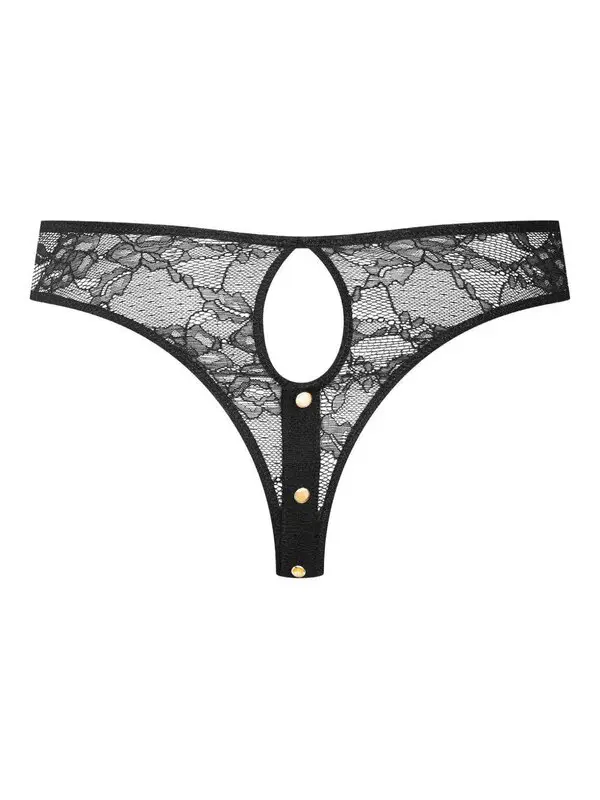 MAISON CLOSE Lace Button High-waist Thong