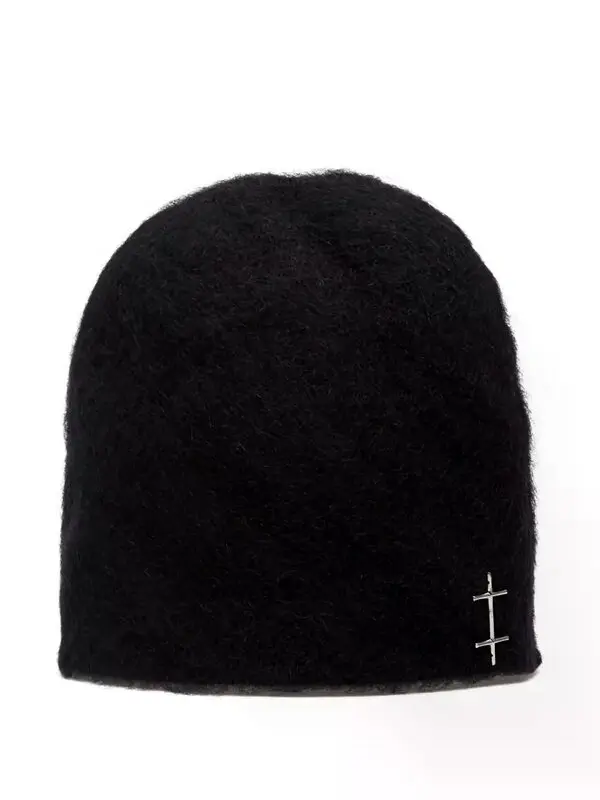 HELIOT EMIL H-detail Merino-wool Beanie - Black