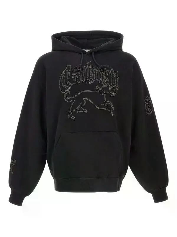 Carhartt Work In Progress Hackwork Graphic-embroidery Hoodie - Black