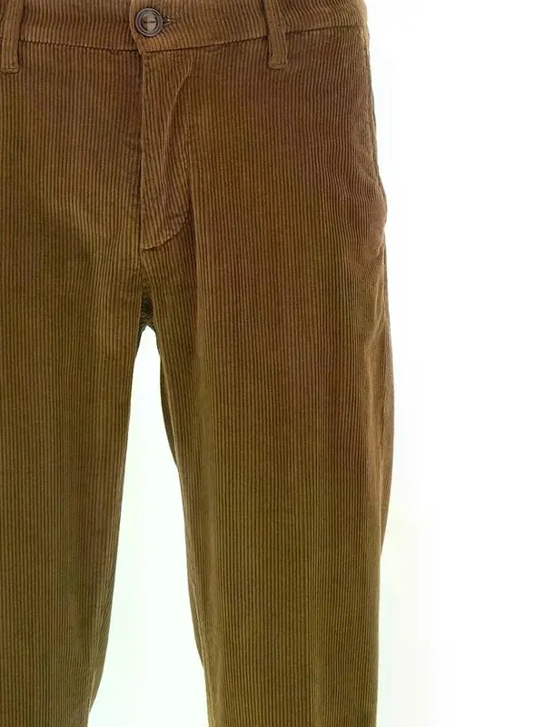 RE-HASH Corduroy Cuffed Trousers - Brown