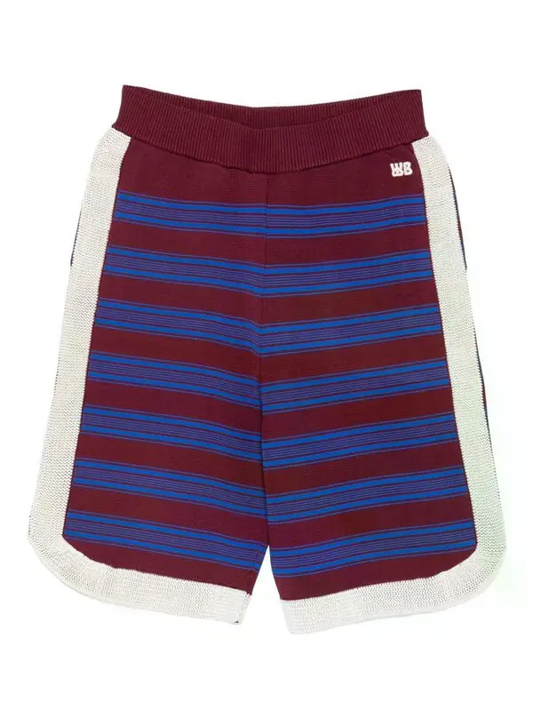 WALES BONNER Striped Knitted Shorts