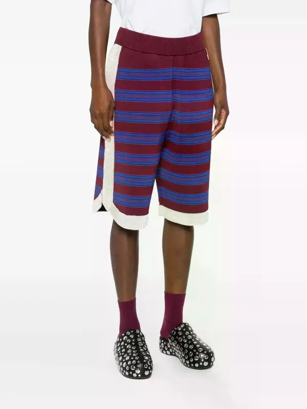 WALES BONNER Striped Knitted Shorts