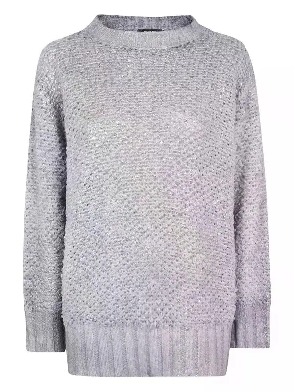Avant Toi Round-neck Textured Knit Sweater - Grey