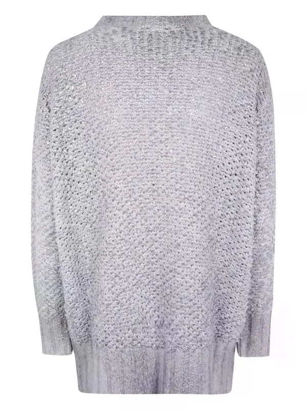Avant Toi Round-neck Textured Knit Sweater - Grey