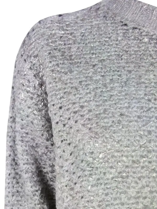 Avant Toi Round-neck Textured Knit Sweater - Grey
