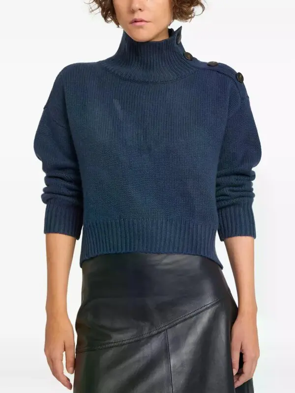 YVES SALOMON Button High-neck Sweater