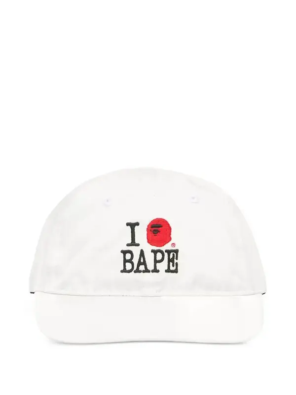 A BATHING APE Logo-embroidered Baseball Cap - White