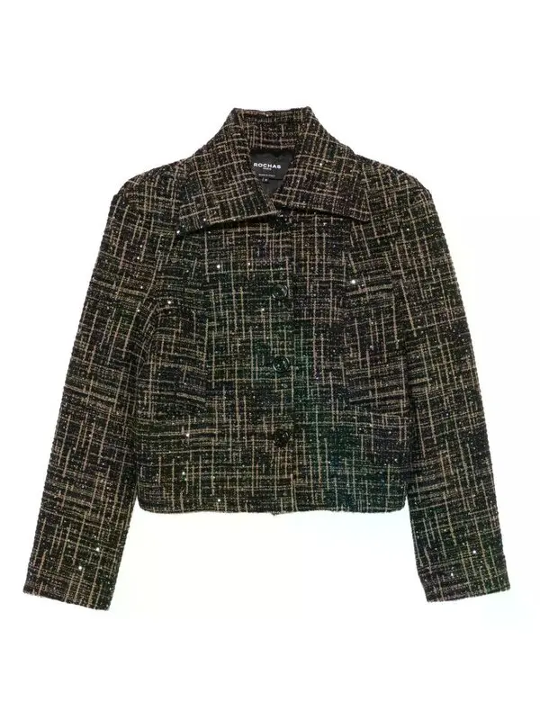 Rochas Sequin-embellished Check-print Jacket
