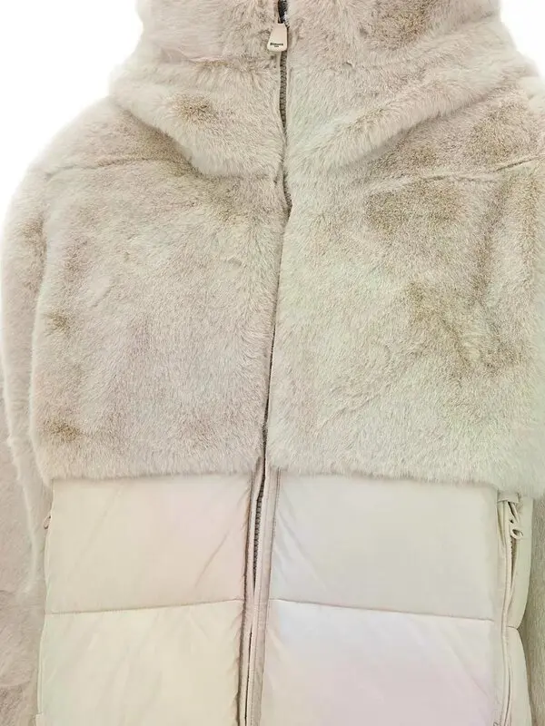 BLAUER. Faux Fur Quilted Jacket - Neutrals