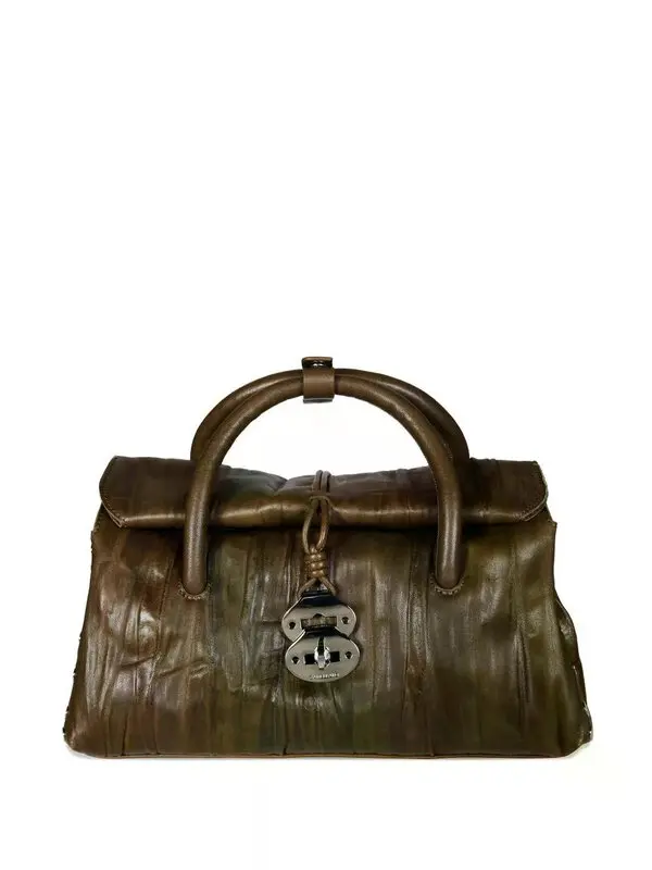 ZANELLATO Small Dotta Plissé Satchel - Green