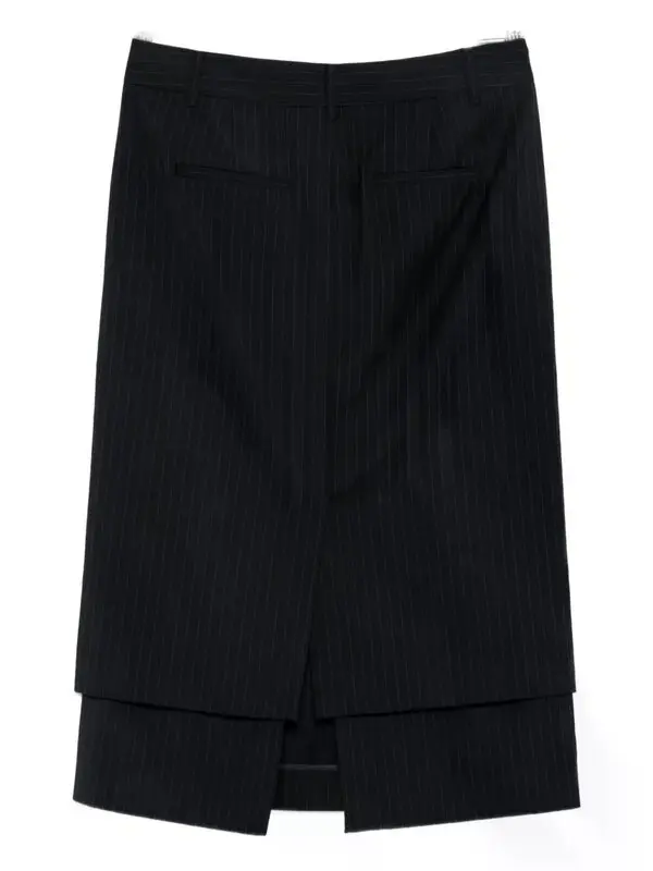 Tibi Convertible Pinstripe Skirt - Black
