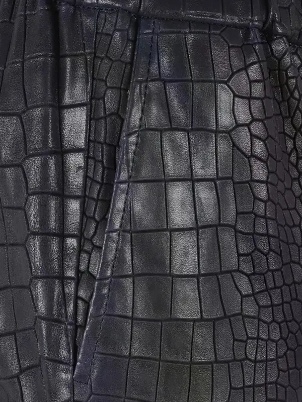 ENES Croc-embossed Flare Pants