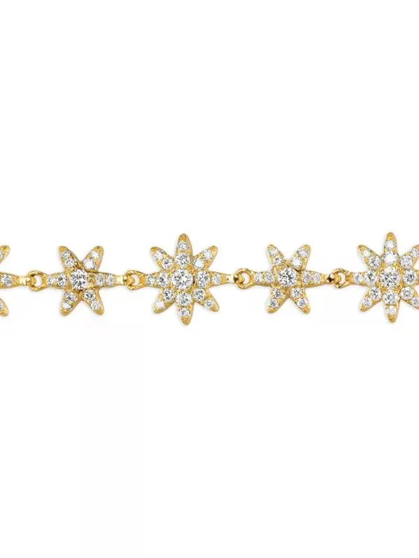 David Yurman 18k Yellow Starburst Diamond Drop Earrings