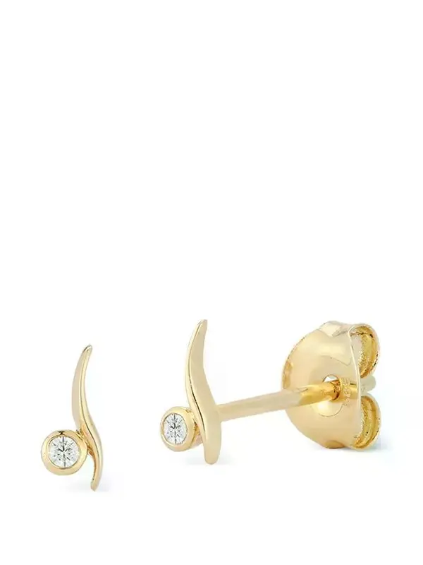 Mateo Point Wave Diamond Earrings - Gold