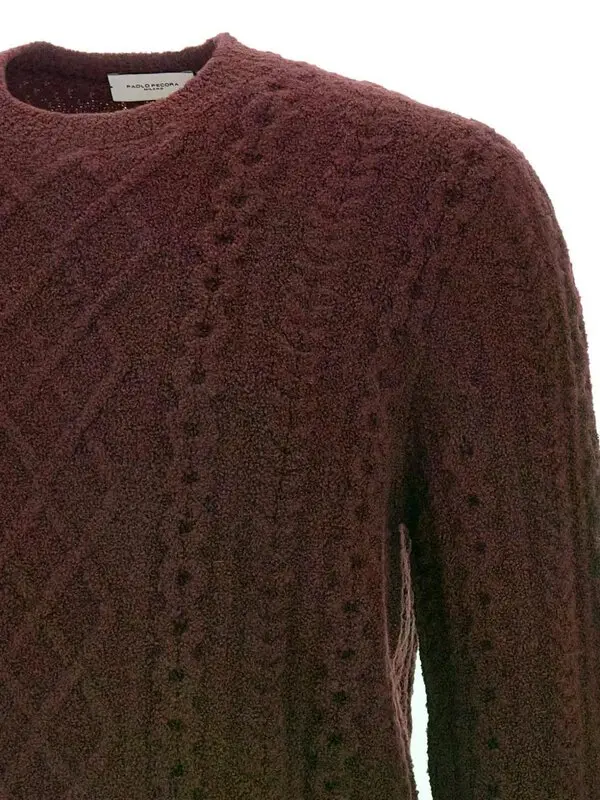 PAOLO PECORA Long-sleeved Cable Knit Sweater