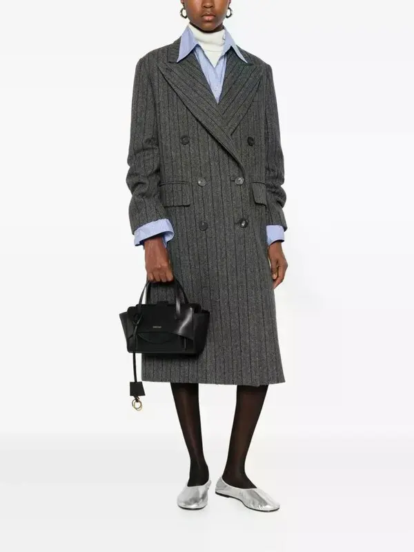 Alberto Biani Striped Wool Blend Coat