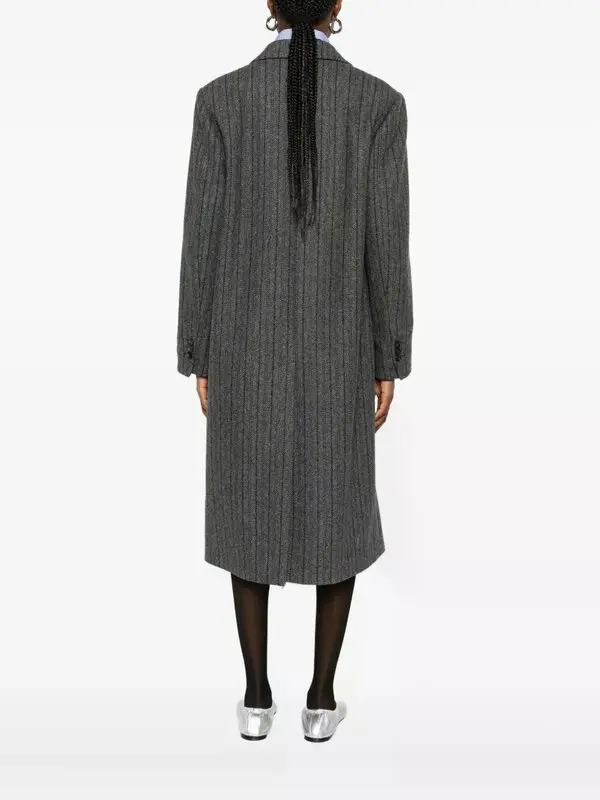 Alberto Biani Striped Wool Blend Coat