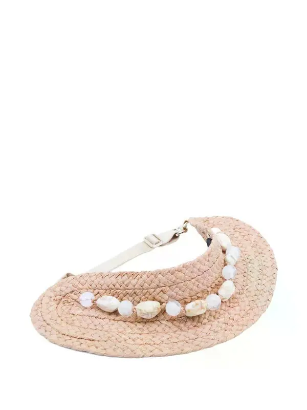 Helen Kaminski Beaded Raffia Visor - Neutrals