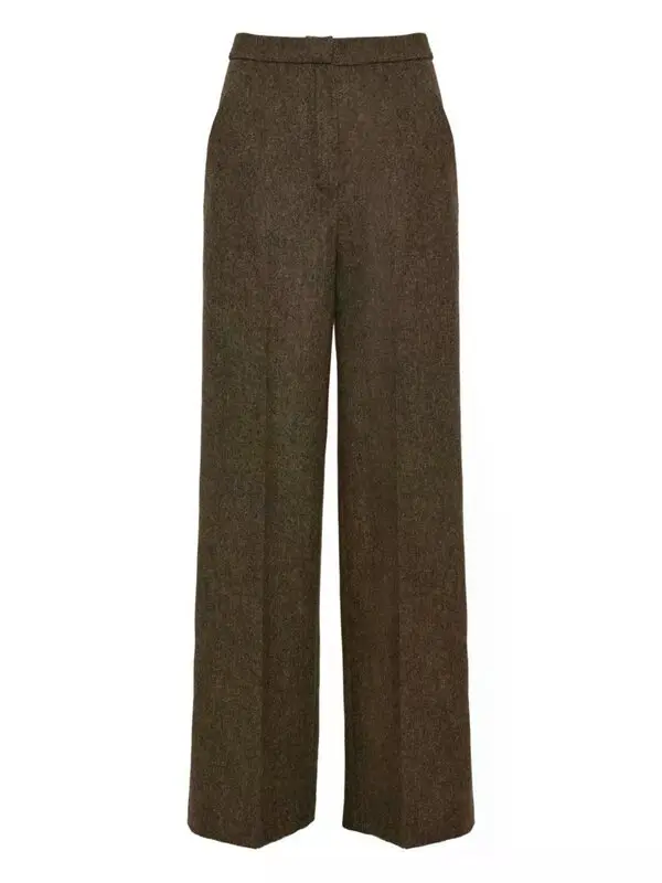 YVES SALOMON Tailored Flannel Trousers - Brown
