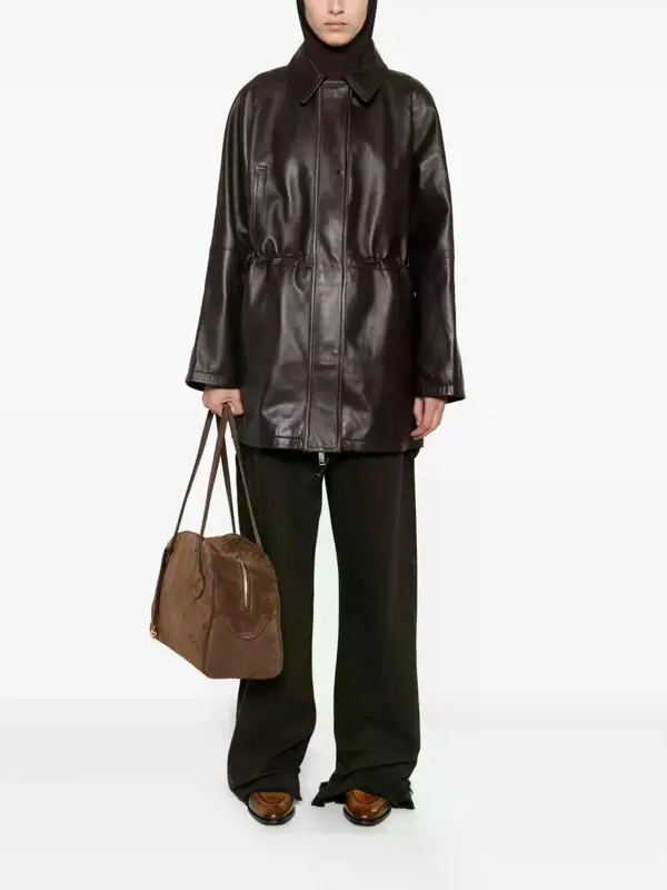 CORDERA Collared Leather Coat