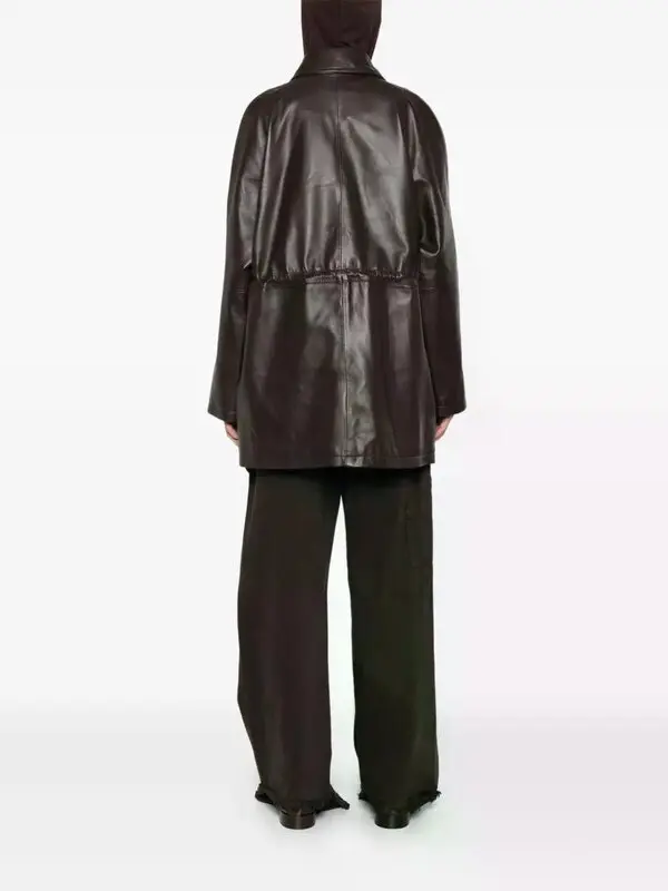 CORDERA Collared Leather Coat