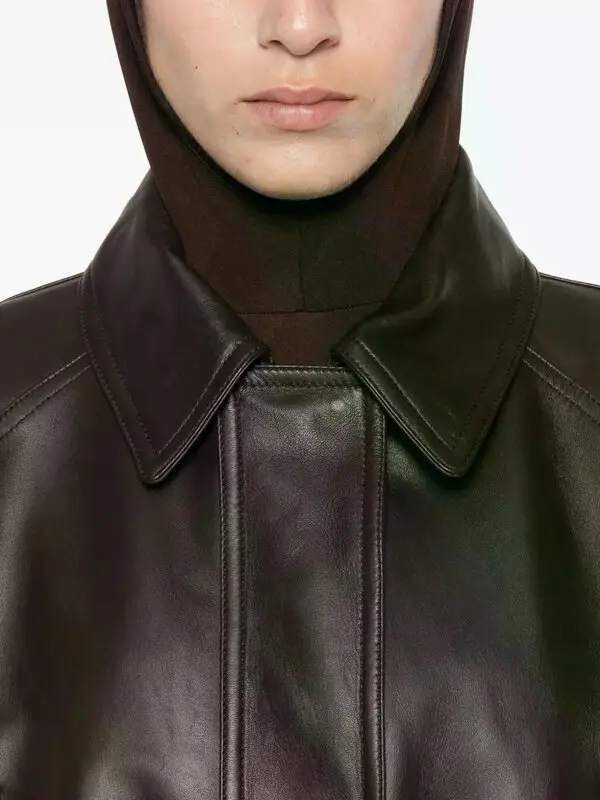 CORDERA Collared Leather Coat