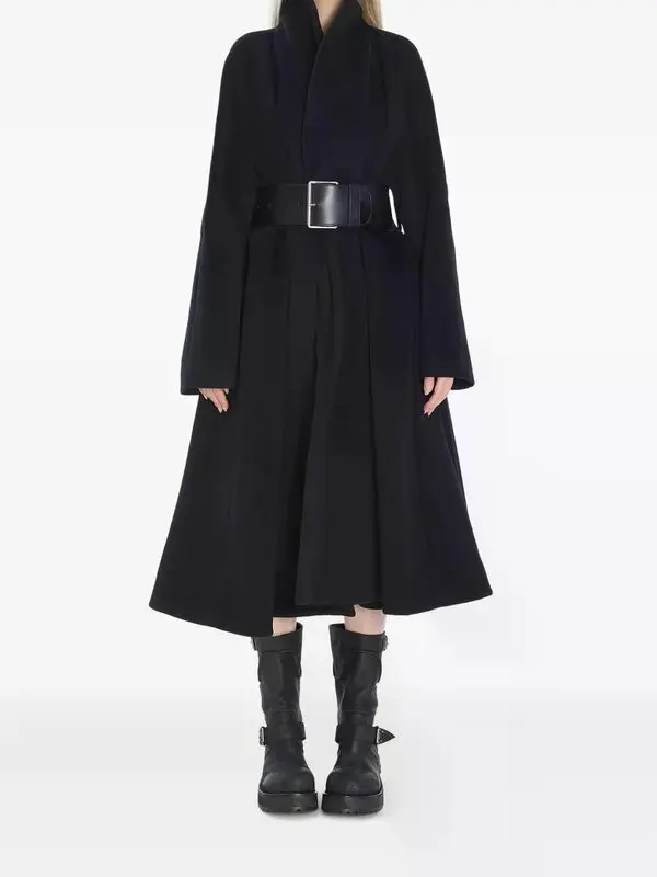 Balenciaga Leather Belted Wrap Coat