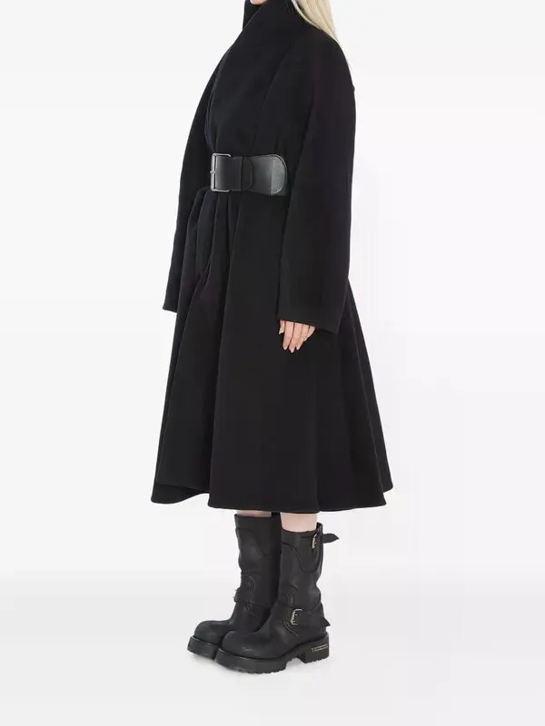 Balenciaga Leather Belted Wrap Coat