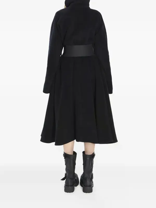 Balenciaga Leather Belted Wrap Coat