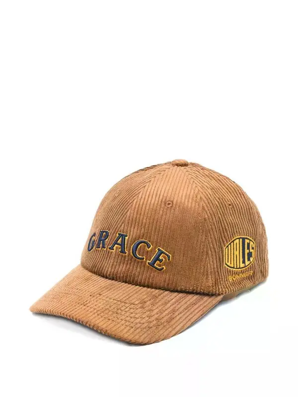 WALES BONNER Grace Corduroy Cap - Brown