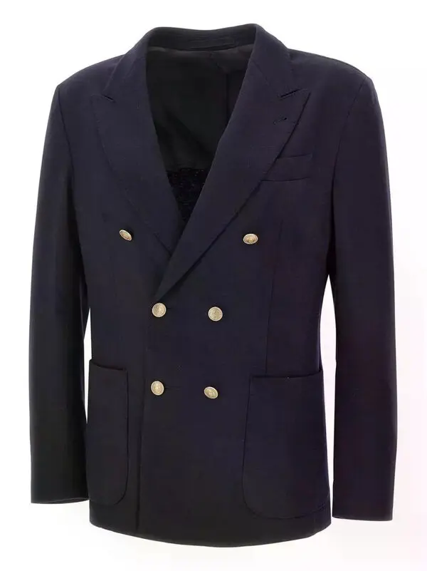 Eleventy Double-breasted Wool Blazer