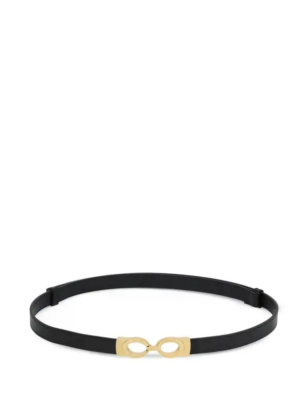 POTAMY Buckle Leather Belt - Black
